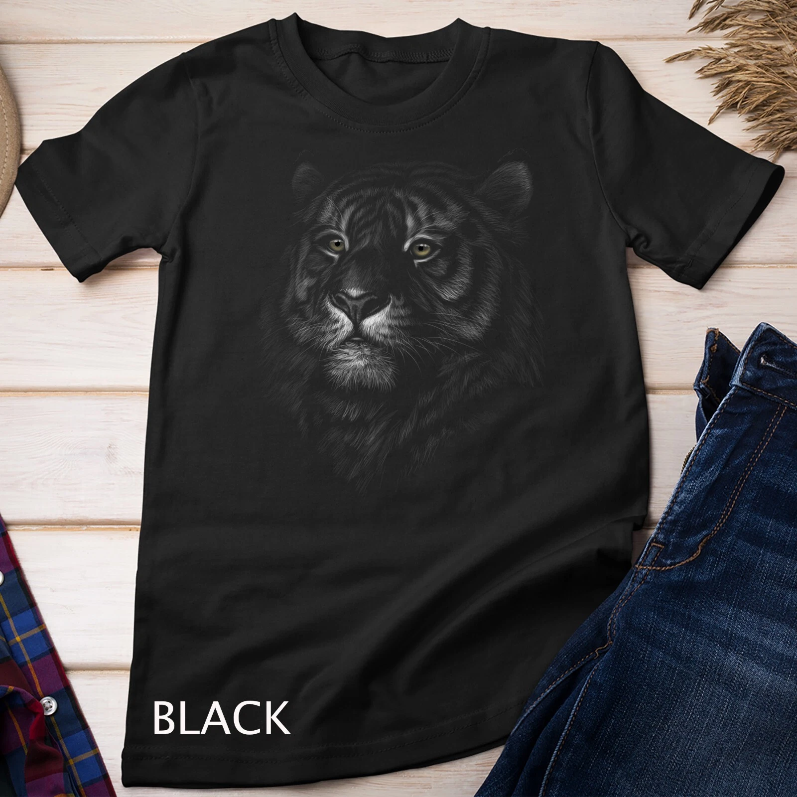 Bengal Tiger Face Wild Cat Animal Nature Art Unisex T-Shirt, S-5XL ...