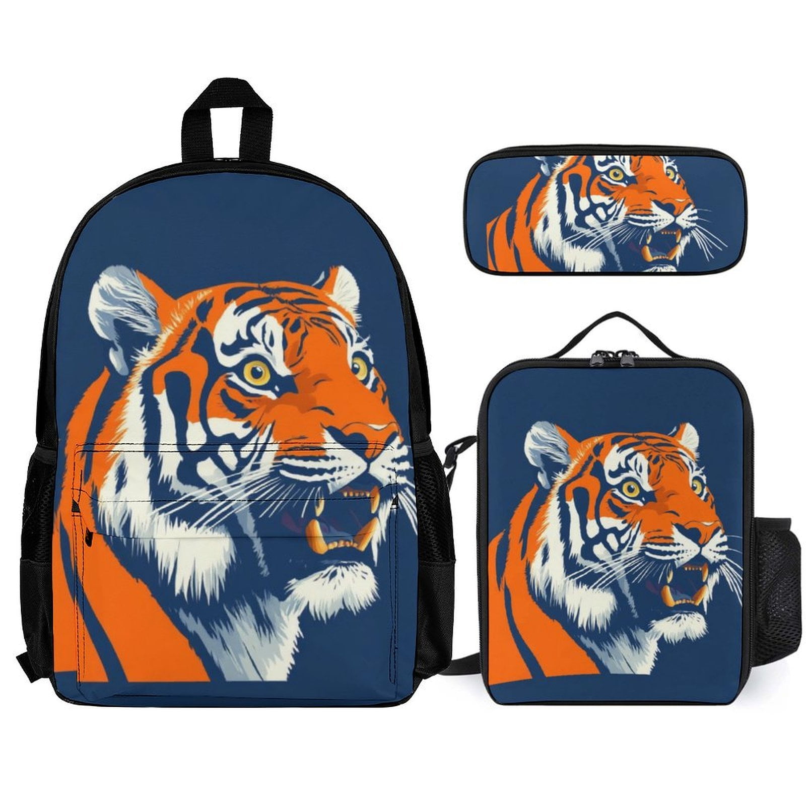 Bengal Tiger Orange And Blue Backpack Set Lightweight Backpack for Book ...