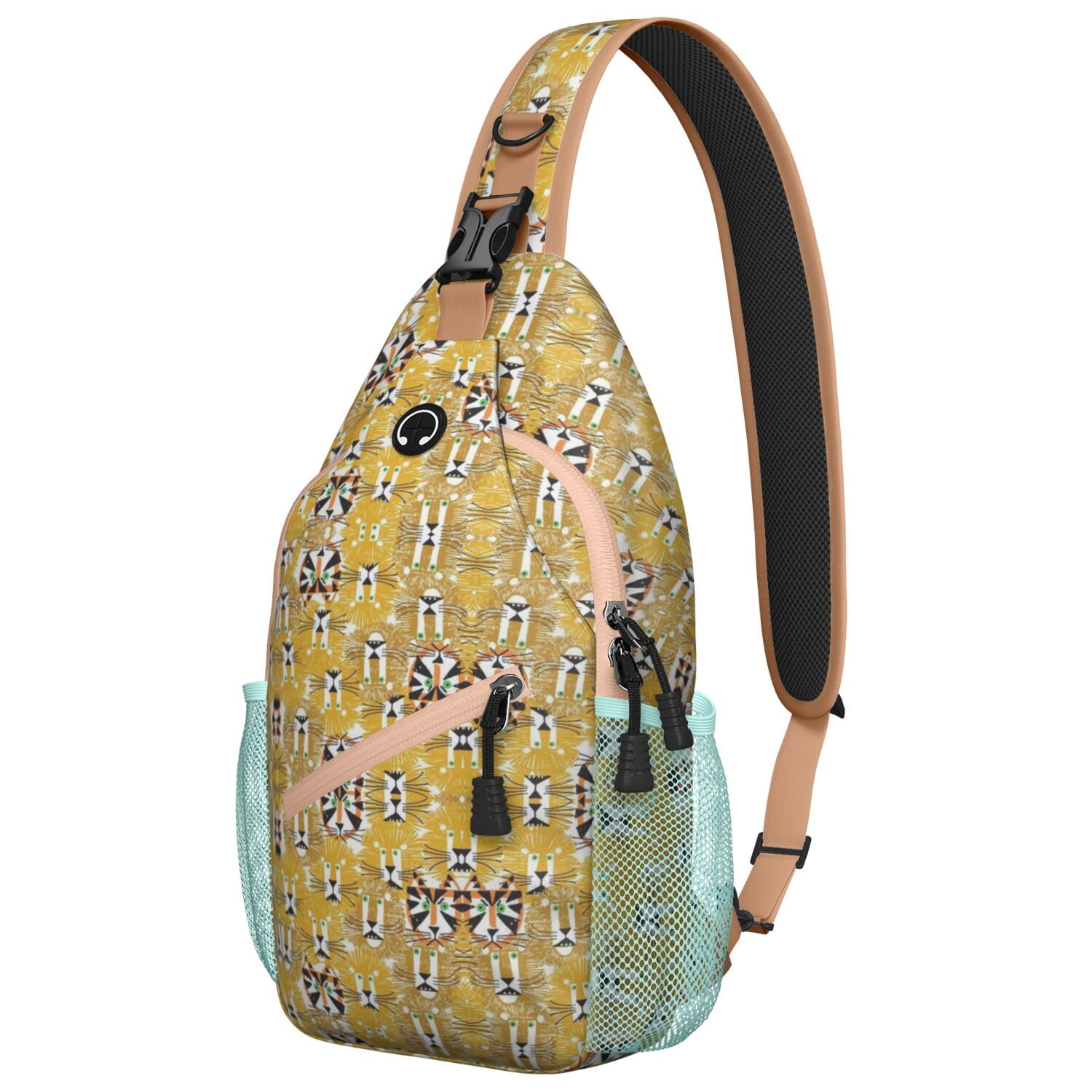 Bengal Tiger Pattern Sling Backpack for Women, Jungle Stripes and ...