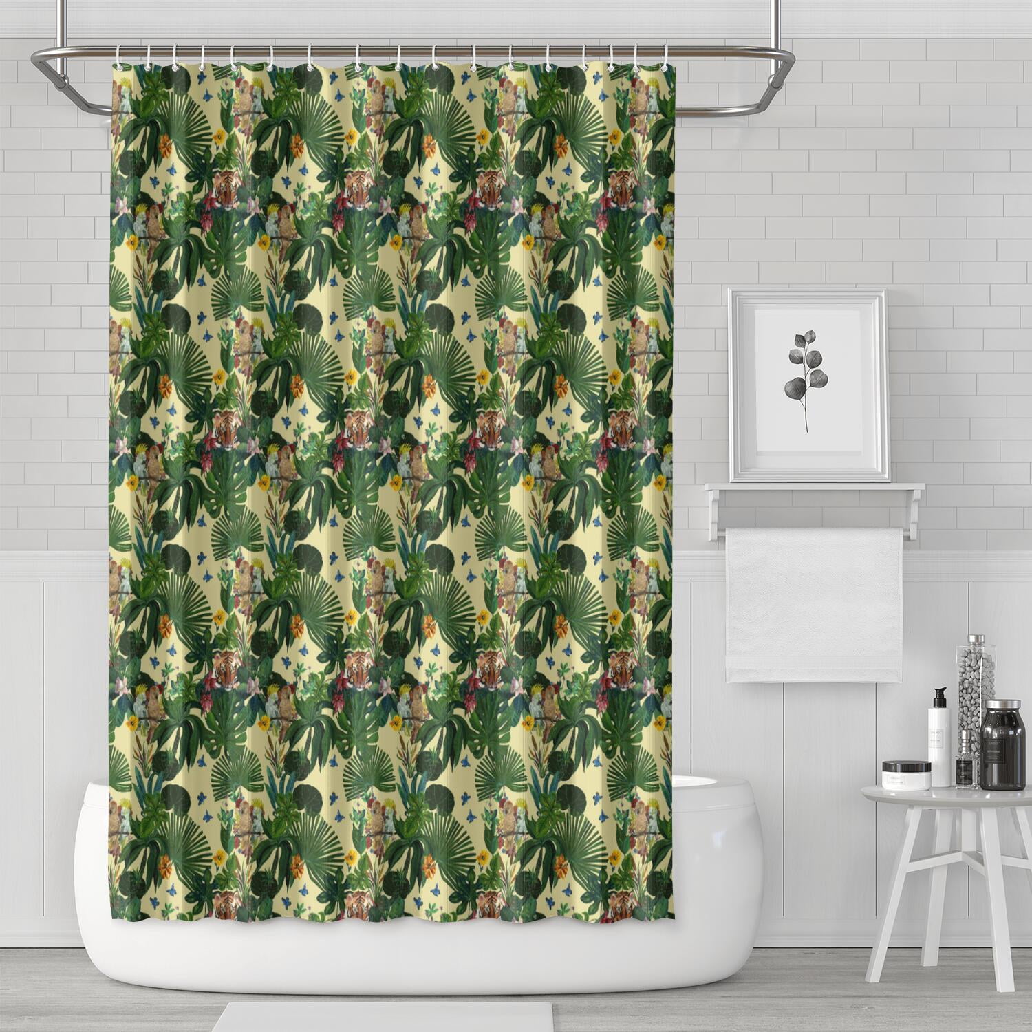 Bengal Tiger Stripes Shower Curtain - Waterproof Jungle Print Bathroom ...