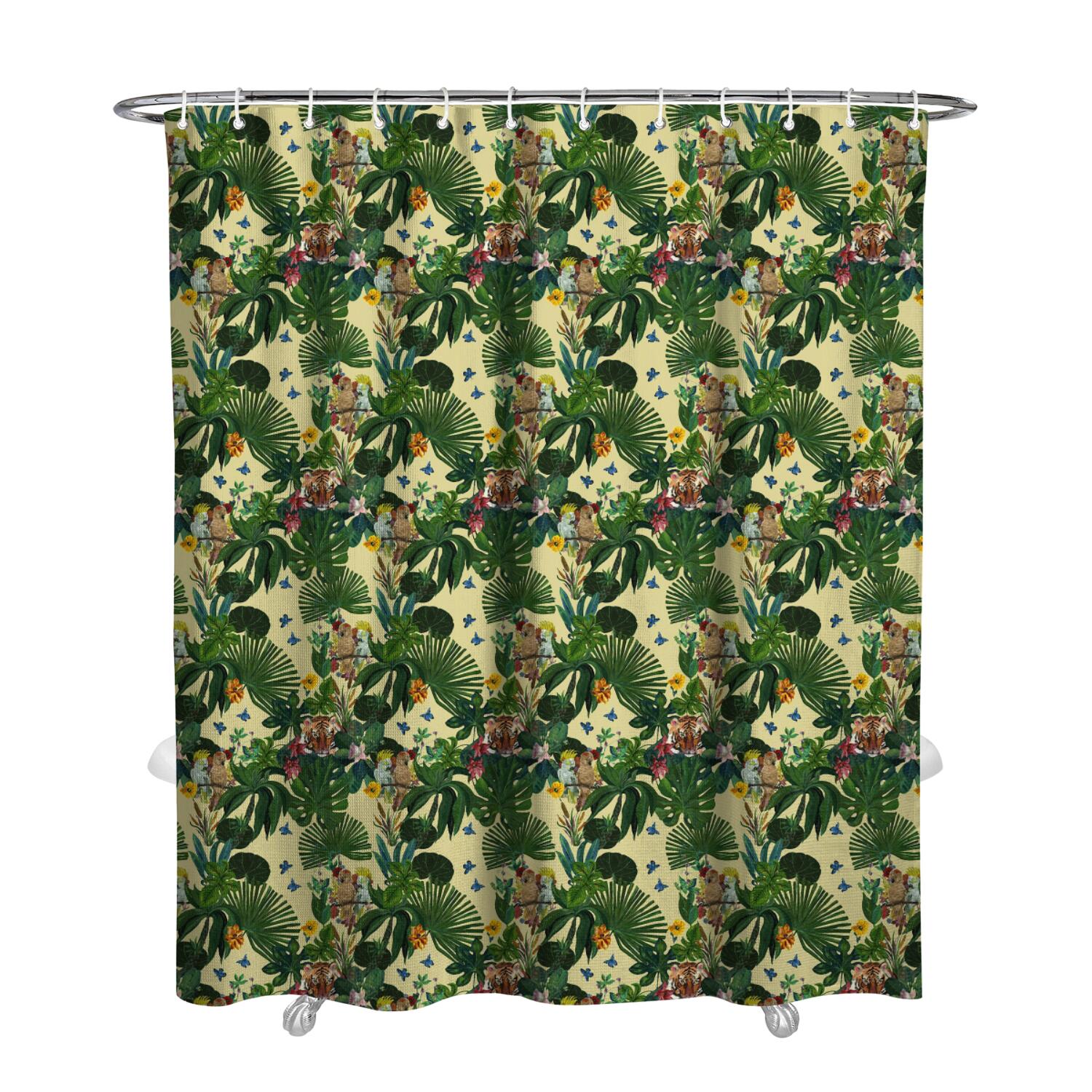 Bengal Tiger Tribal Shower Curtain - Premium Waterproof Bath Drape with ...