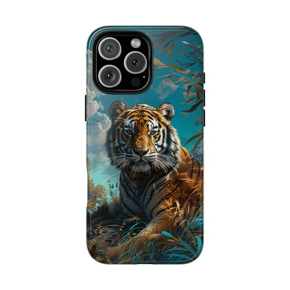 Bengal Tiger Twilight Jungle Wildlife Art Phone Case with iPhone 17 to ...