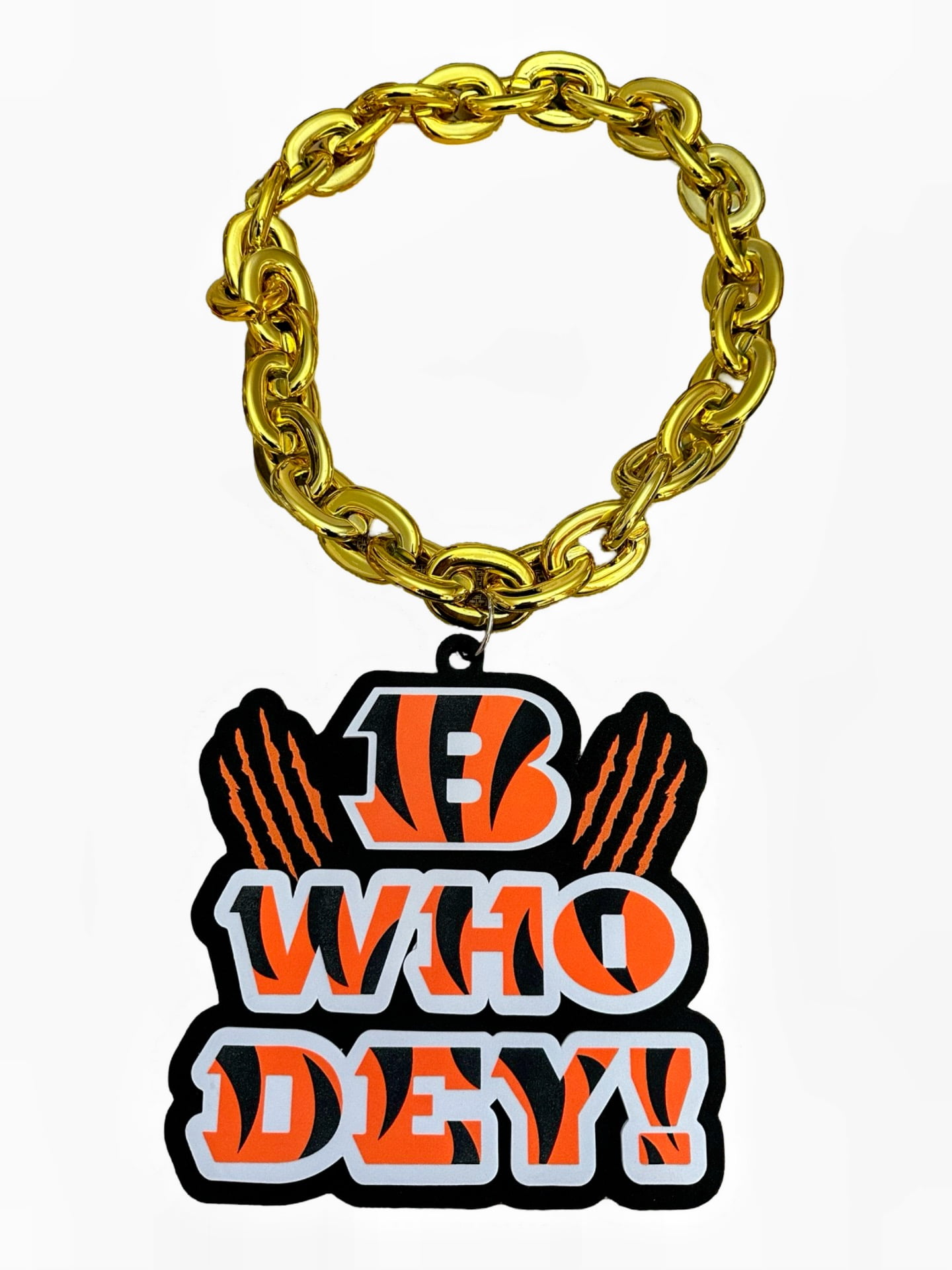 Bengals Big Chain "WHO DEY - GOLD Oversized Cincinnati Fan 3D Logo ...