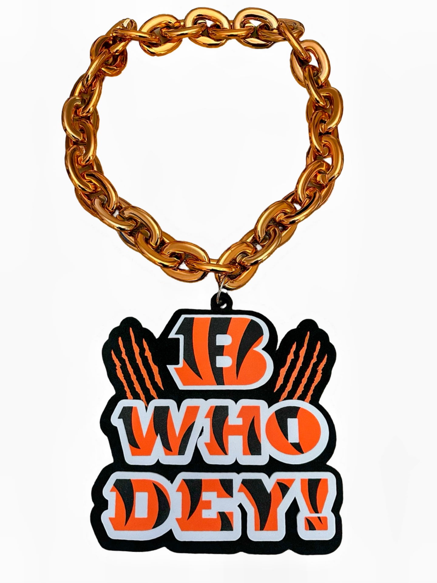Bengals Big Chain "WHO DEY"- Orange Oversized Cincinnati Fan 3D Logo ...