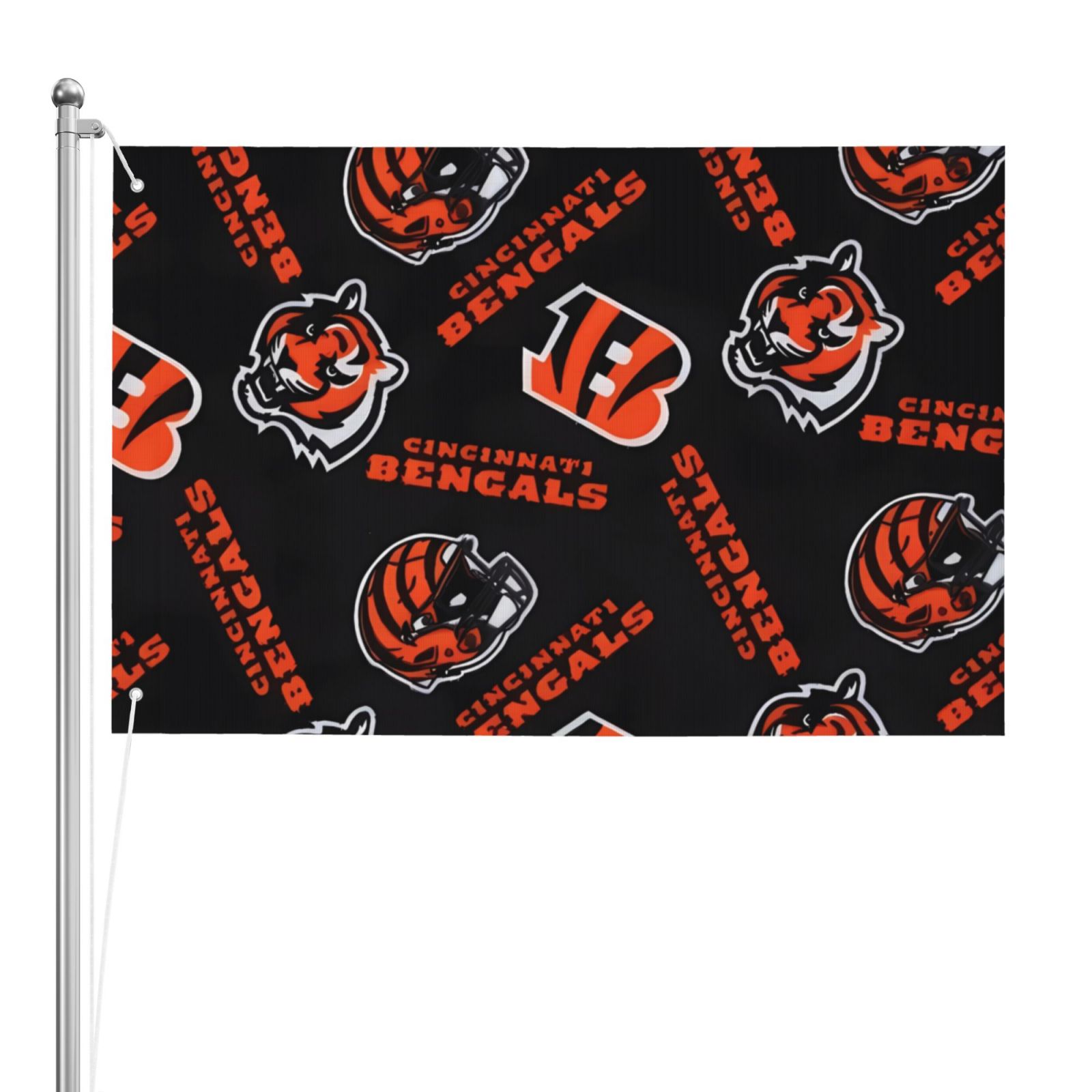 Bengals Double Sided Flag 3x5FT There are two corns on each end of the ...