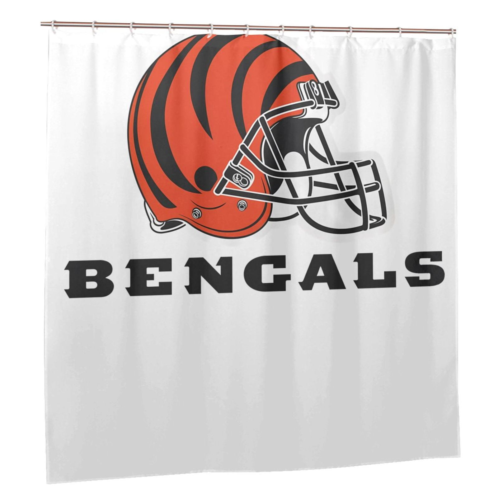 Bengals Football Team Bathroom Shower Curtain 72x72 Inch Waterproof ...