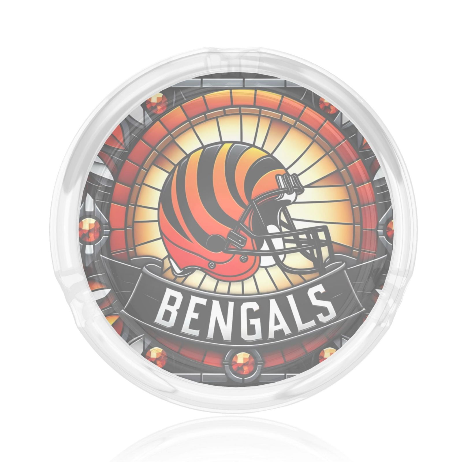 Bengals Football Team Glass Ashtray (for Cigarettes), Crystal Cigar ...