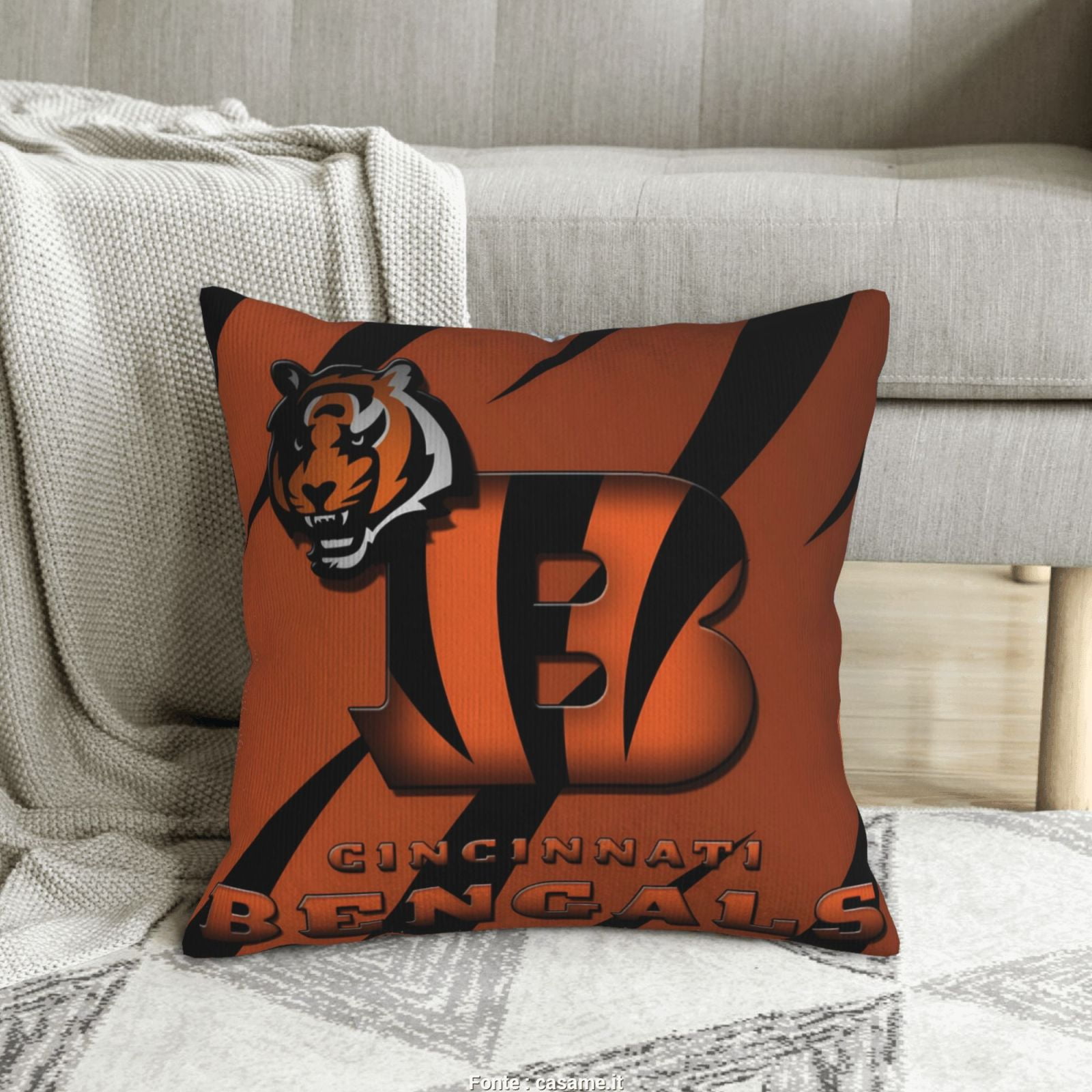 Bengals Football Team Logo Corduroy Pillow - Double-Sided Printing ...