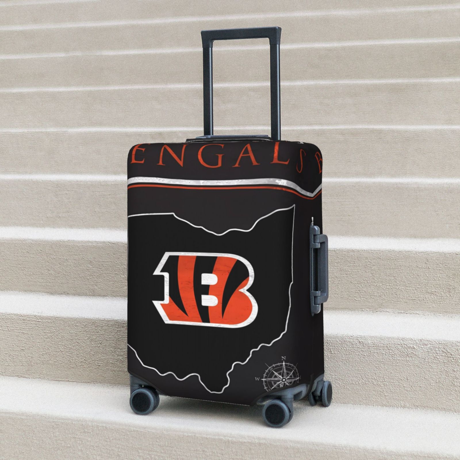 Bengals Football Team Pattern Elastic Luggage Cover, Easy to Install ...