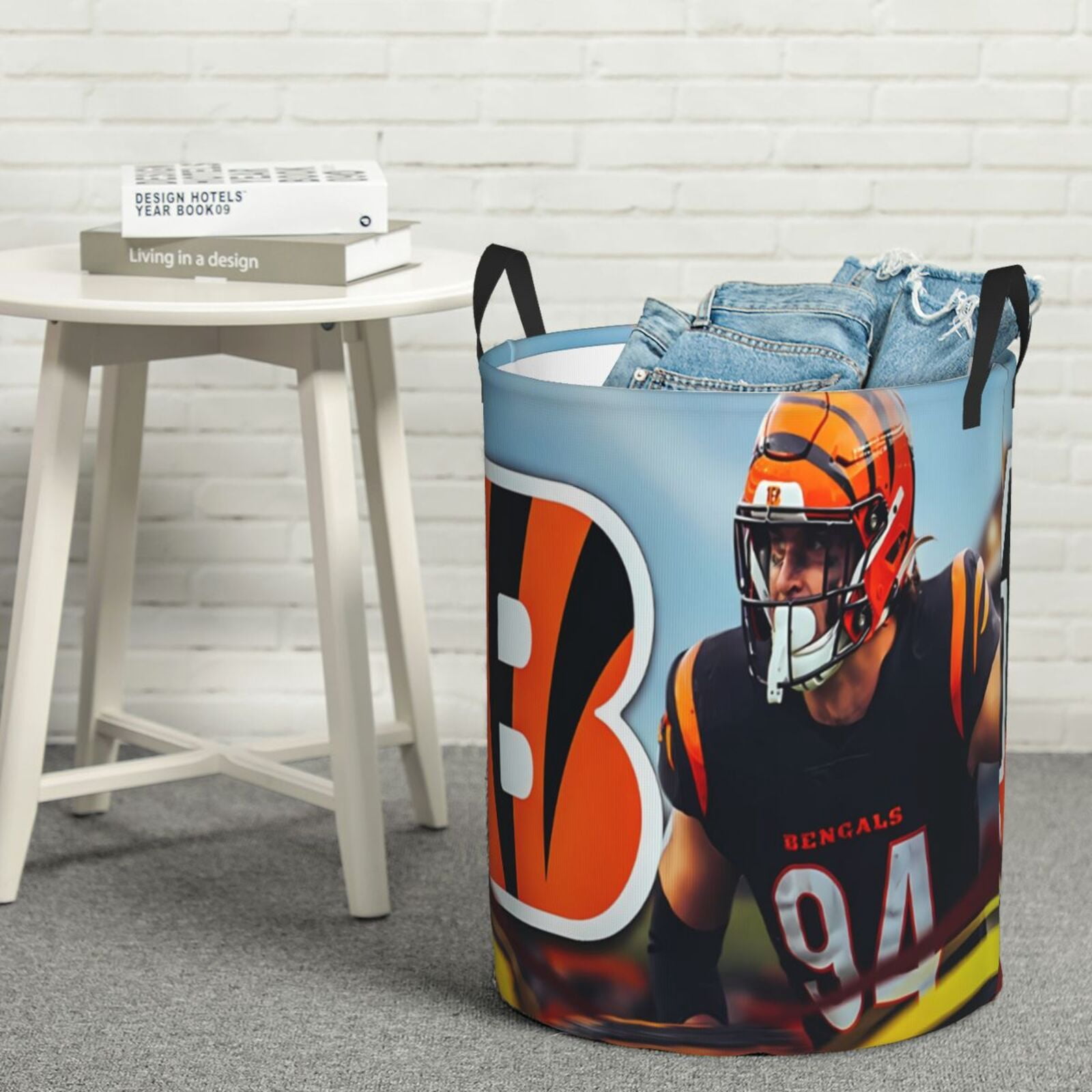 Bengals Football Team Round Single-Layer Dirty Clothes Basket Sports ...