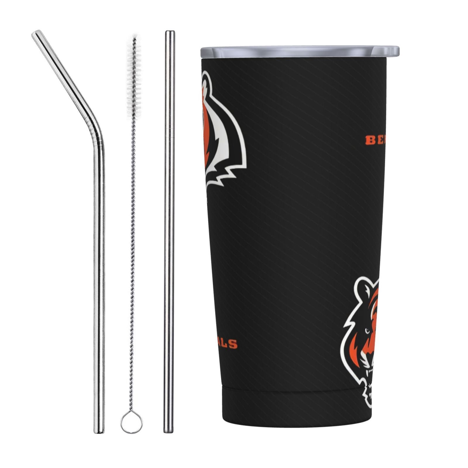 Bengals Football Team Theme 20 oz Car Straw Cup, Travel Coffee Cup, 20 ...