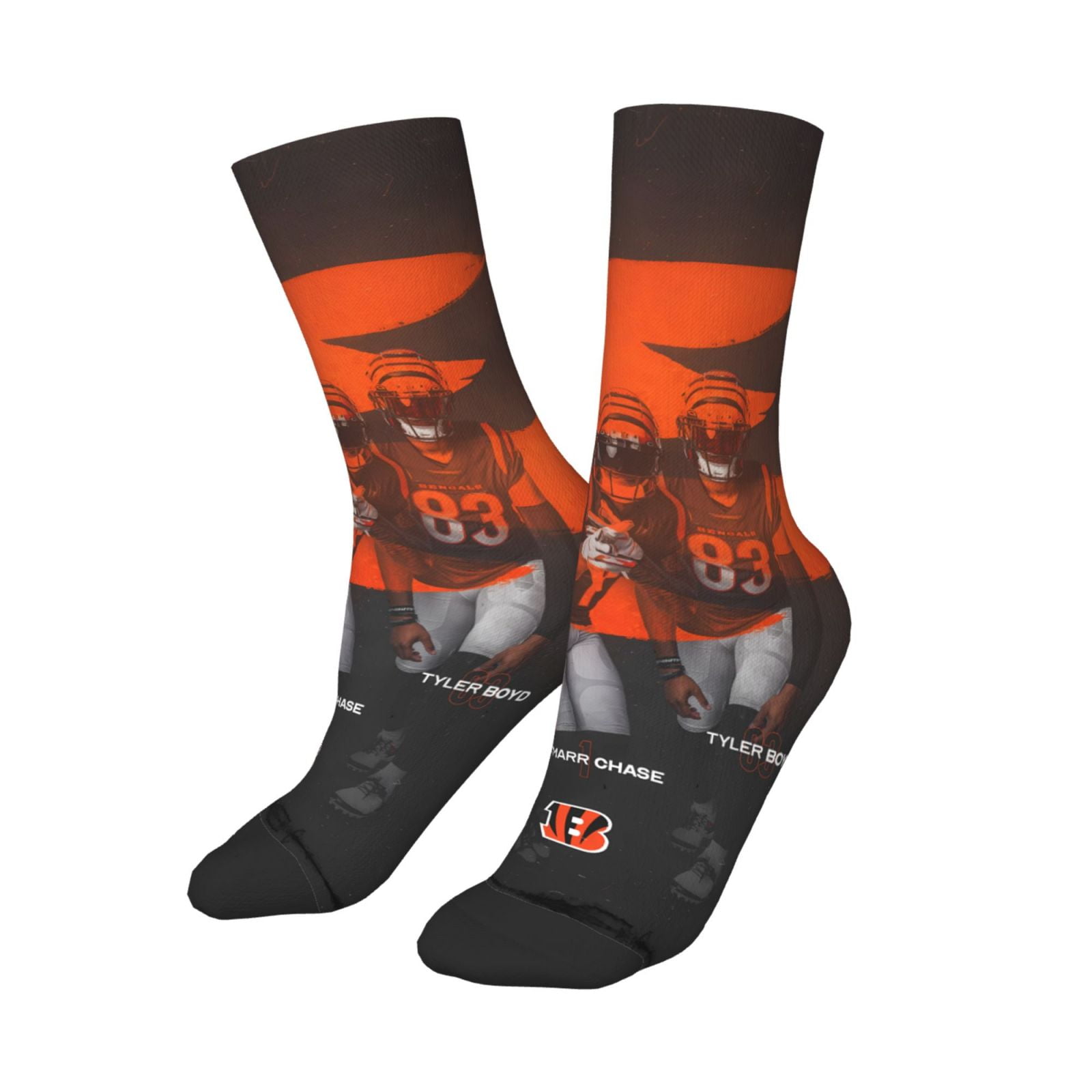 Bengals Football Team Theme Boys And Girls Sports Socks Pure Cotton ...