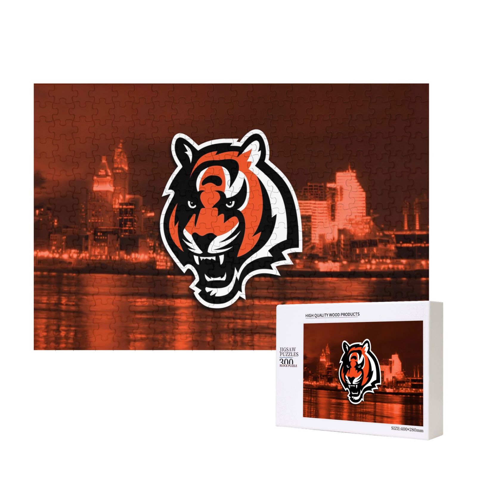 Bengals Football team 300 pieces environmentally friendly wooden puzzle ...
