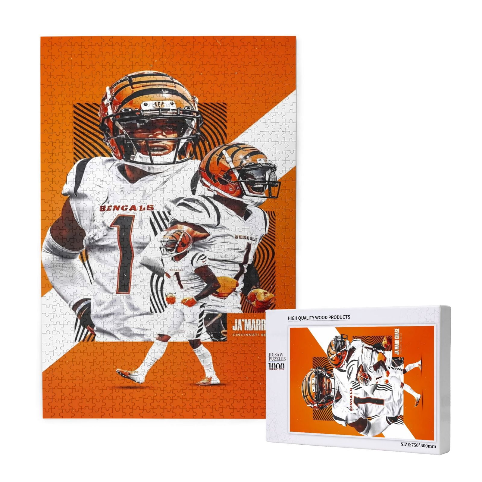Bengals Ja'Marr Chase Jigsaw Puzzle 1000 Pieces Wooden Puzzle Children ...