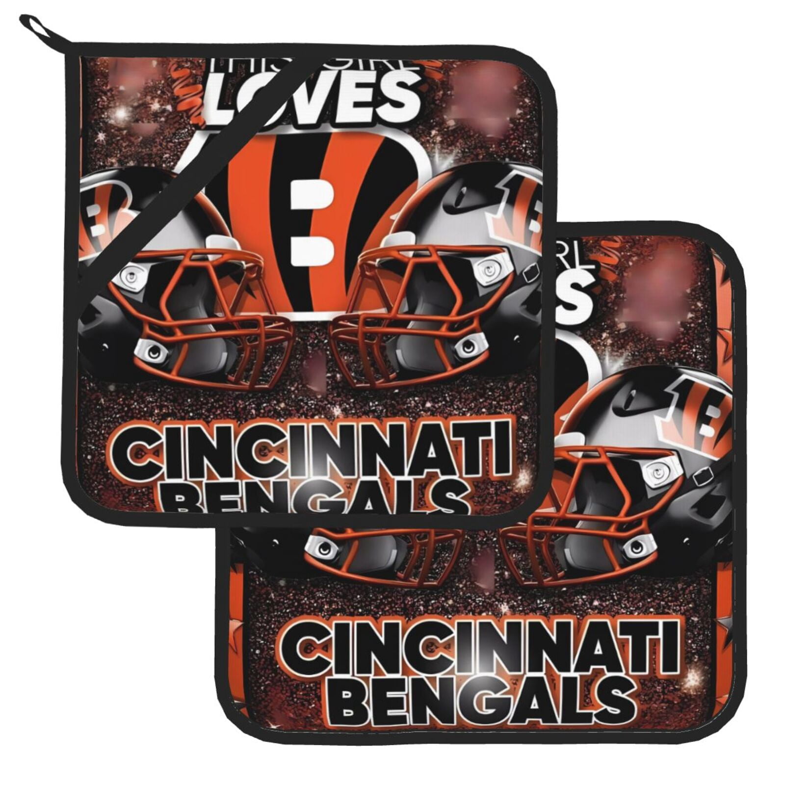 Bengals Square insulated pot mat (set of two), kitchen insulation mat ...