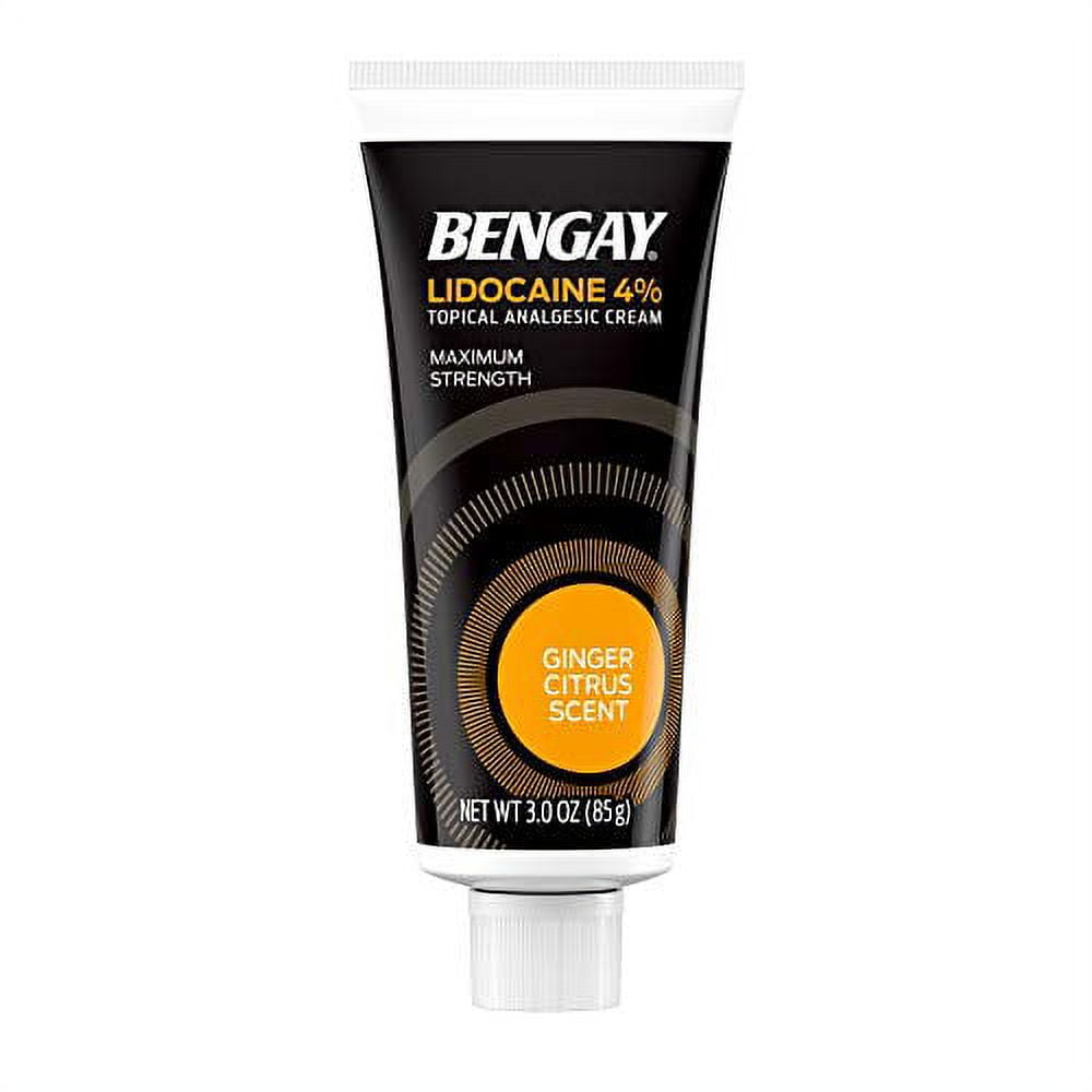 Bengay Pain Relieving Lidocaine Cream, Non-Greasy Topical Analgesic ...