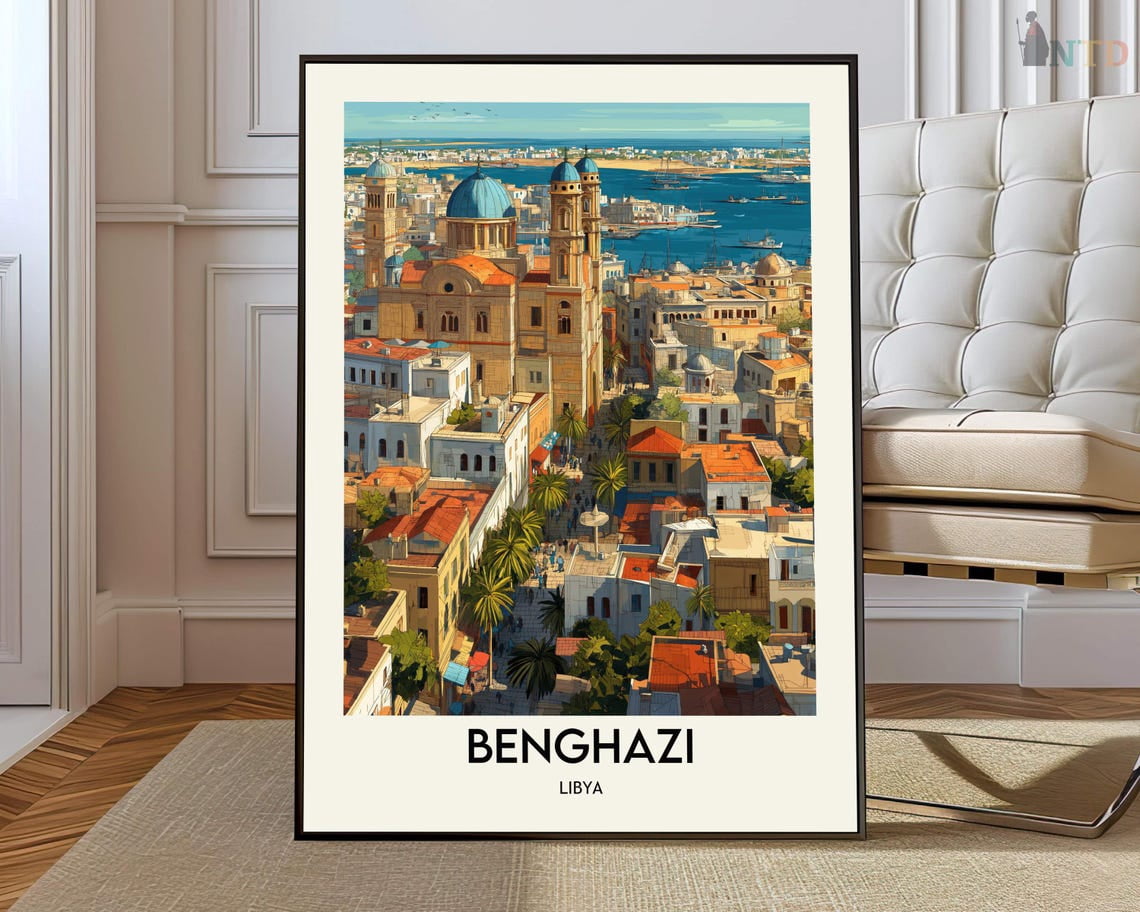Benghazi Libya Cityscape Wall Art Travel Decor Photo Print, Unframed ...