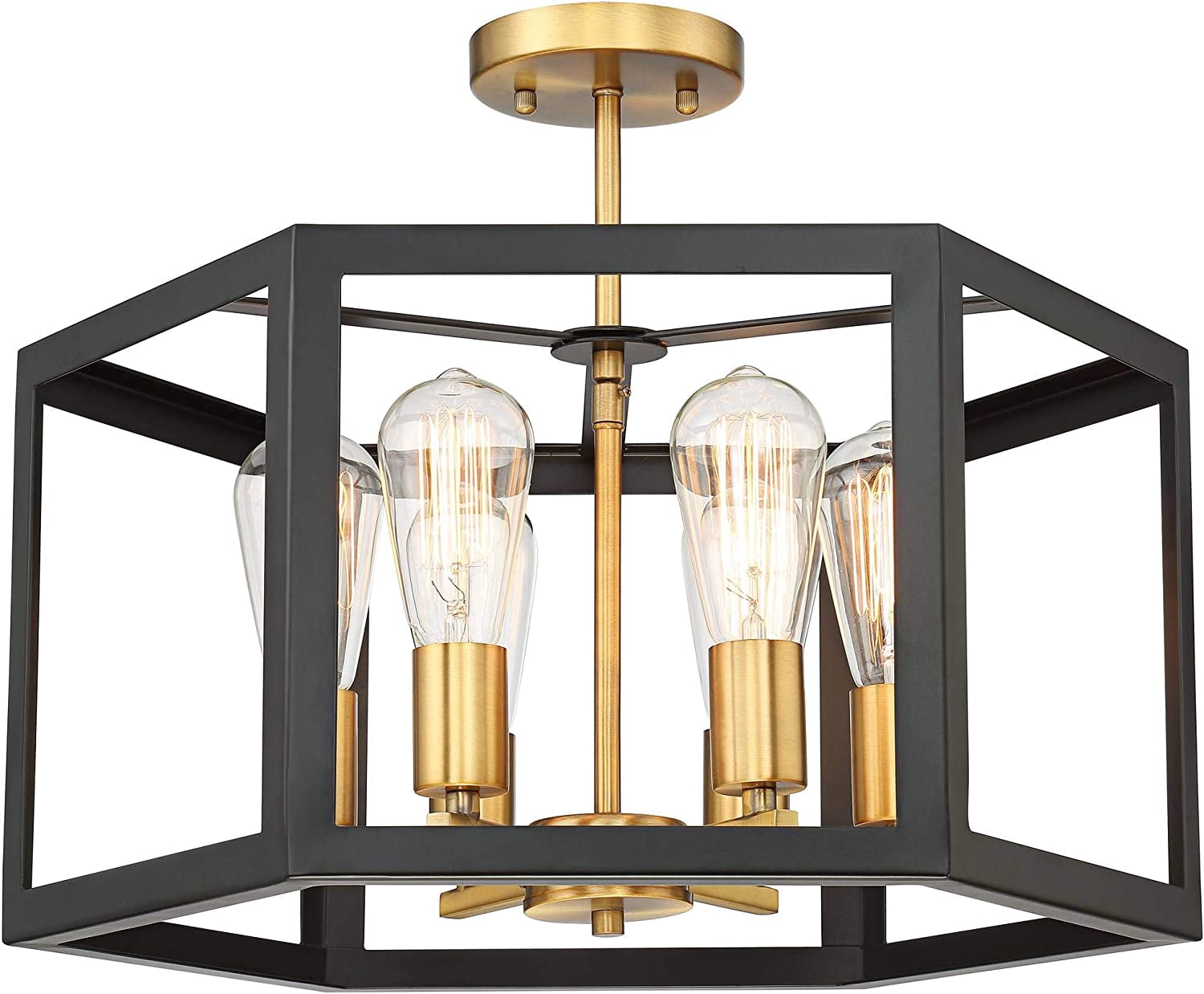 Beni Industrial Rustic Farmhouse Ceiling Light 20" Wide Antique Bronze ...