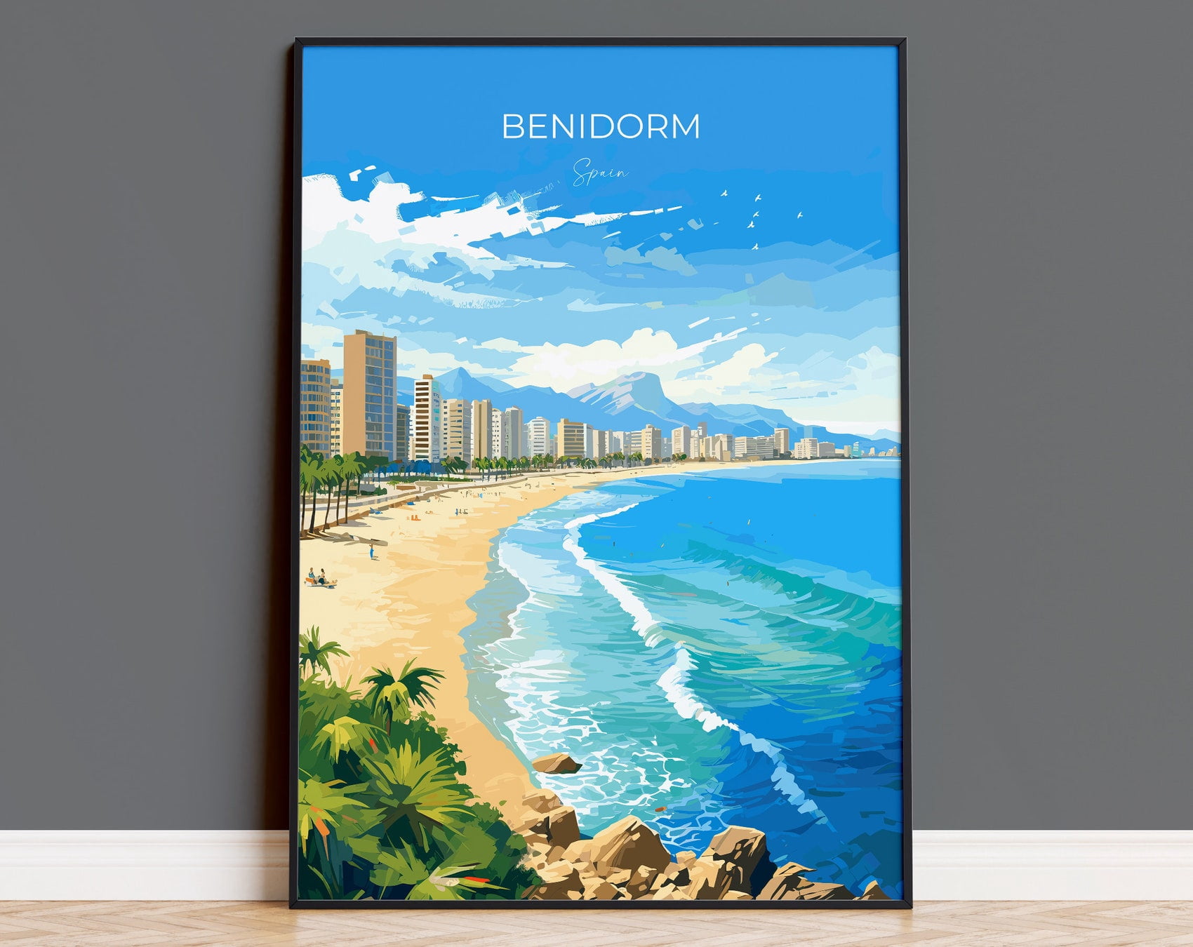 Benidorm Travel Print Wall Art, Travel Poster of Benidorm, Spain ...