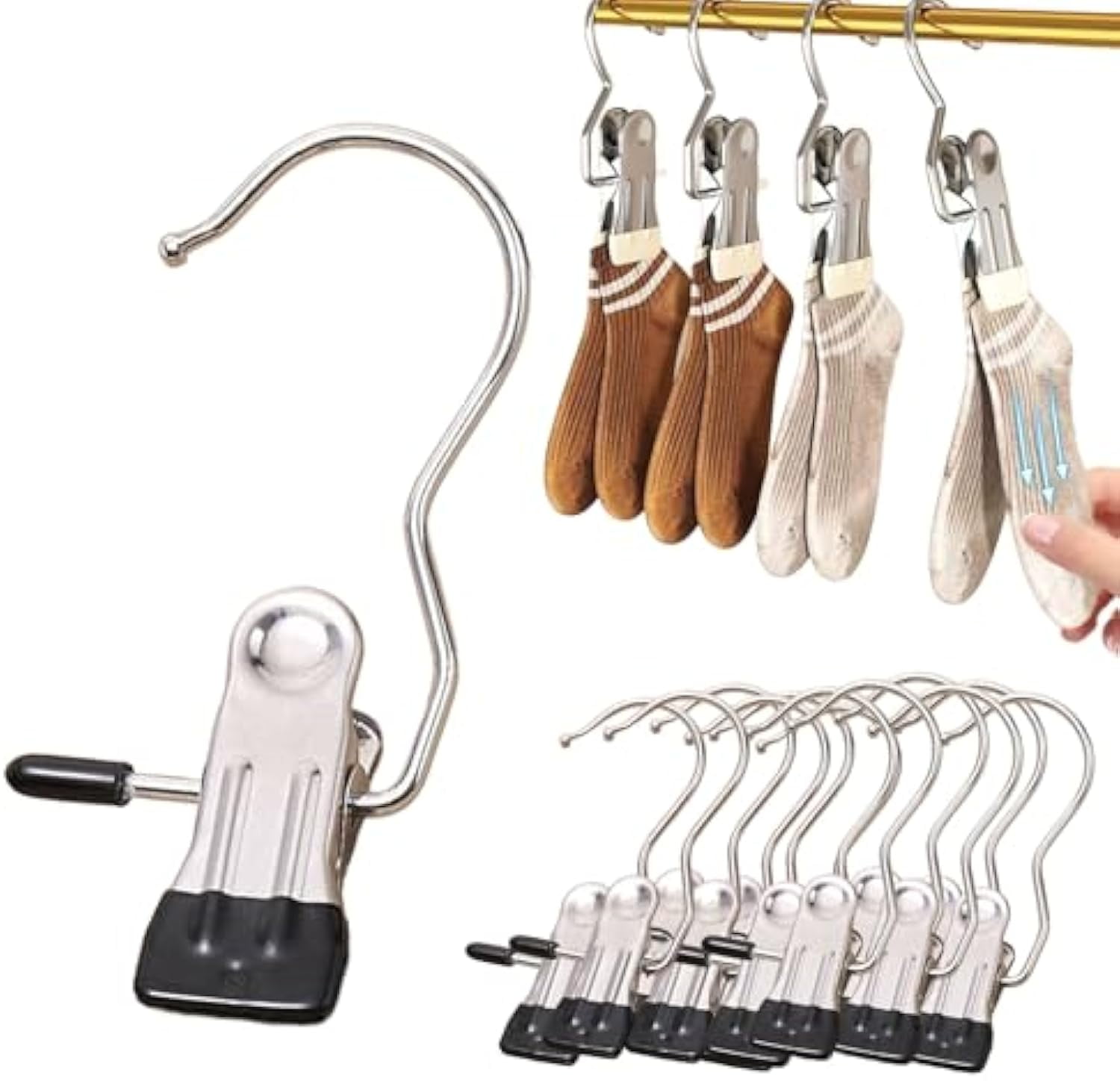 Benighty Space-Saving Clothes and Hat Storage Hook, 2025 New Benighty Portable Rotating ...