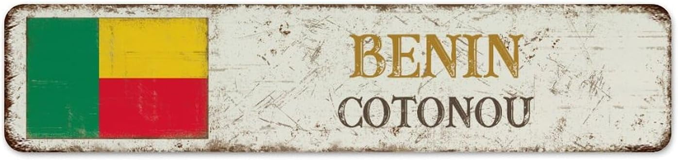 Benin-Cotonou Farmhouse Metal Tin Sign Decorative Fence Signs National ...
