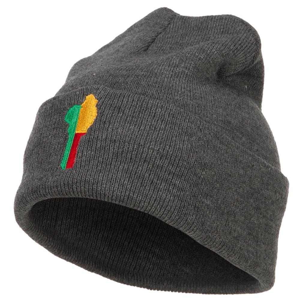 Benin Flag Map Embroidered Long Beanie - Dk Grey OSFM - Walmart.com