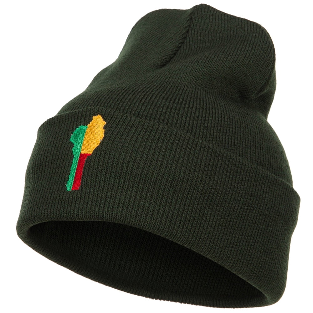 Benin Flag Map Embroidered Long Beanie - Olive OSFM - Walmart.com