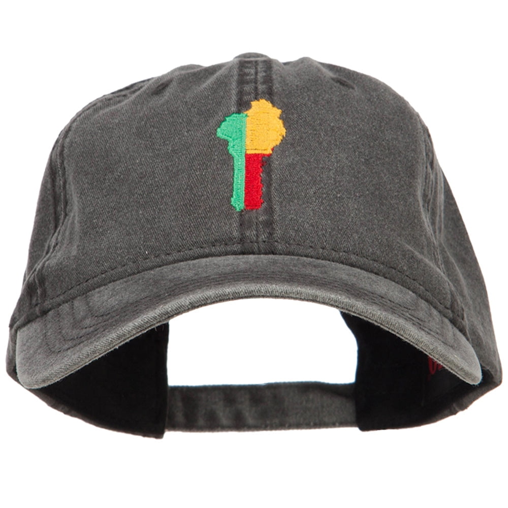 Benin Map Flag Embroidered Washed Cap - Black OSFM - Walmart.com