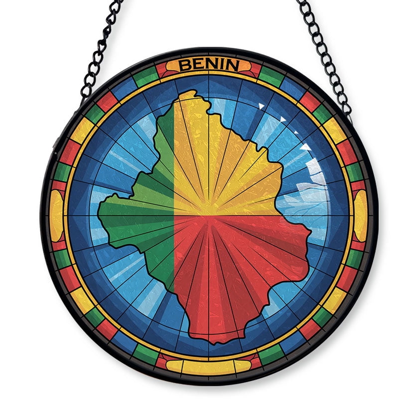 Benin Travel Decor Suncatcher Stained Glass Window Hanging, Gift for ...