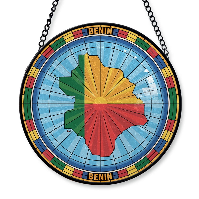 Benin Travel Decor Suncatcher Stained Glass Window Hanging, Gift for ...