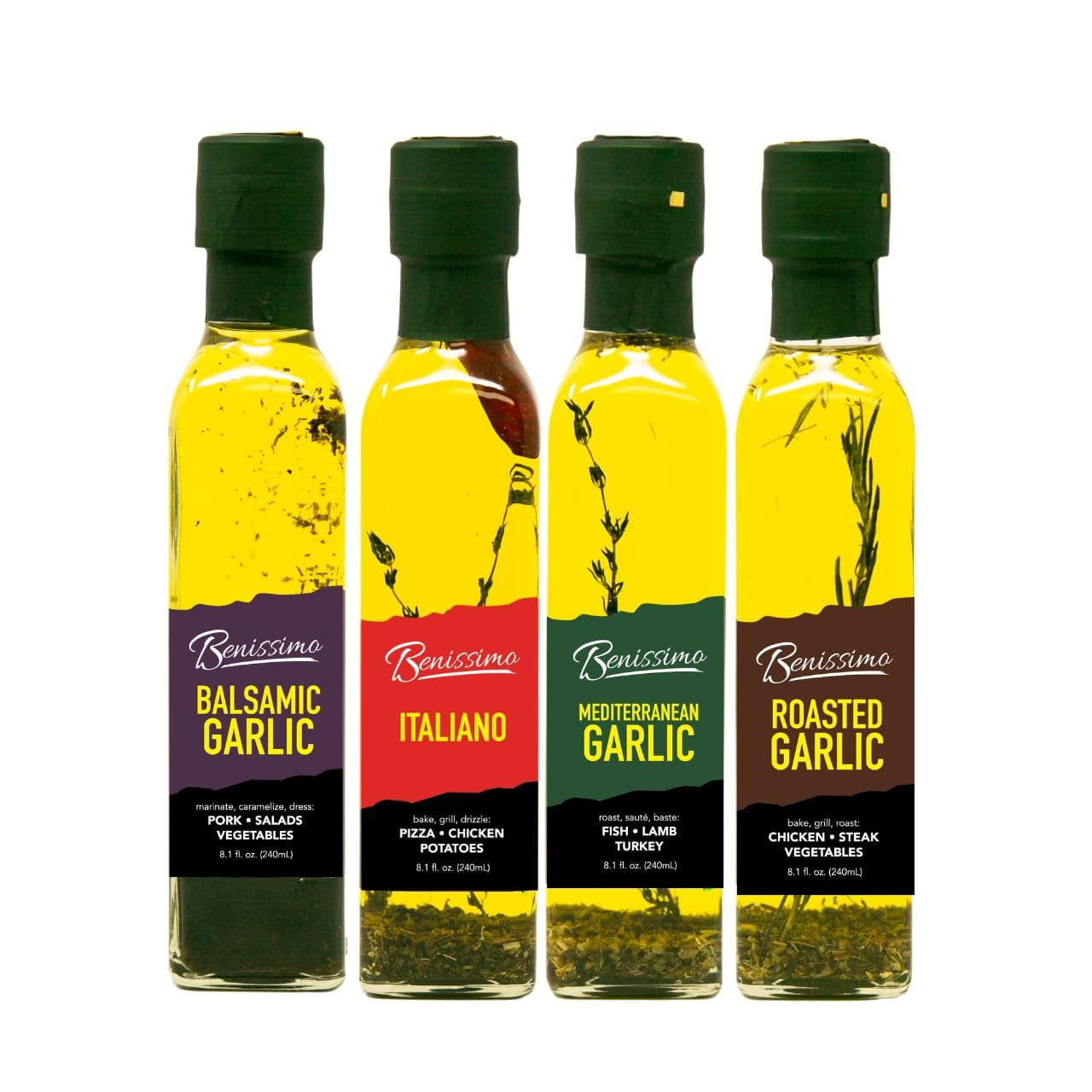 Benissimo Herb Infused Cooking MSF2 Oil Chef Pack, All Natural Italiano ...