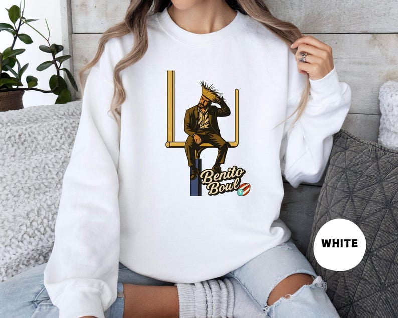 Benito Bowl Graphic Sweatshirt, Bunny Bowl Design Tee, Funny Football ...
