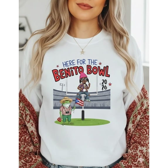 Benito Bowl Super Bowl 2026 Graphic Sweatshirt, Puerto Rico Coqui Frog ...