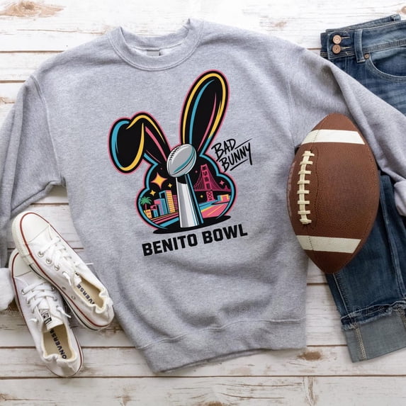 Benito Bowl Sweatshirt, Football Parody Shirt, Music Fan Crewneck, Bad ...