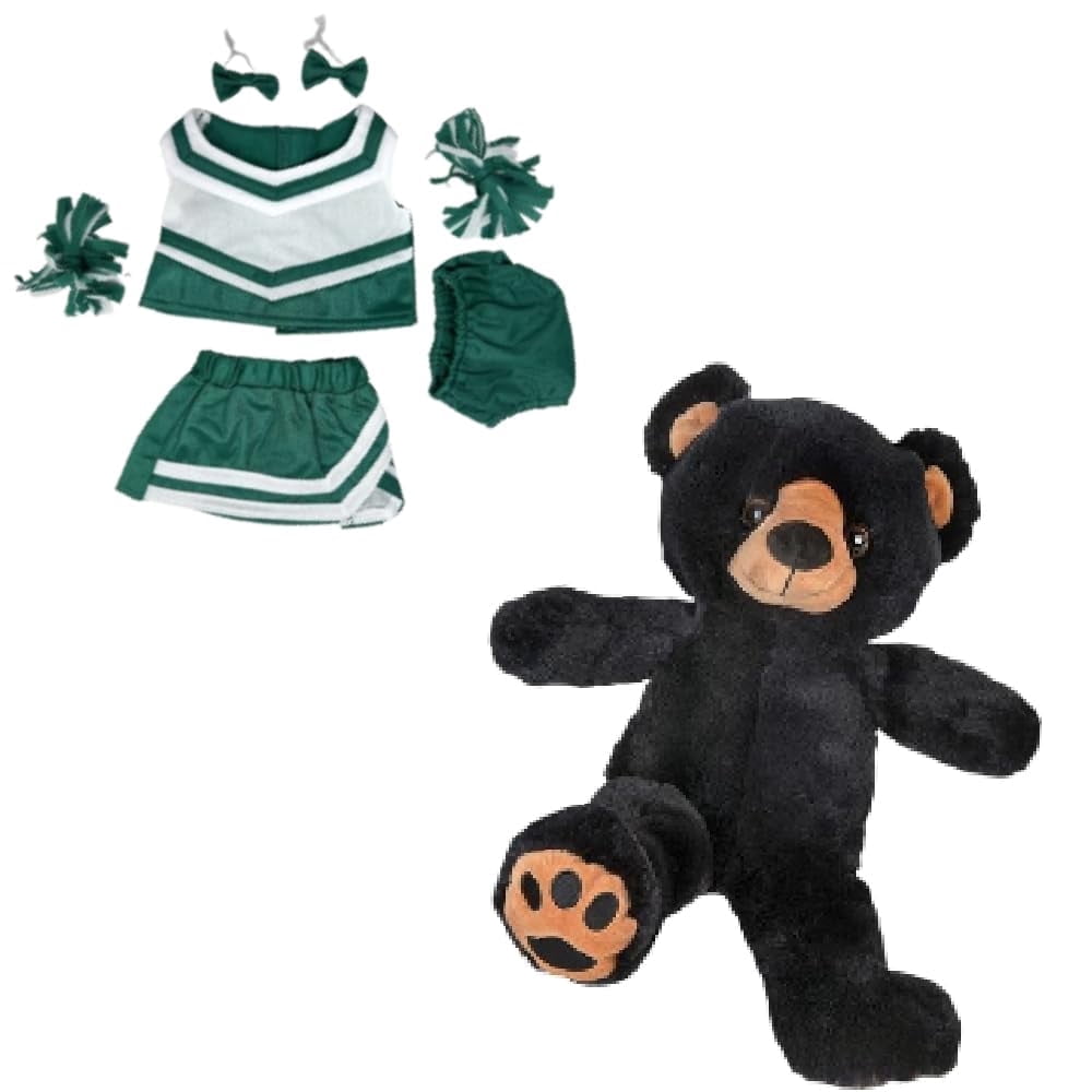 Benjamin the Black Bear 16-Inch Plush Toy in Cheerleader Uniform with ...