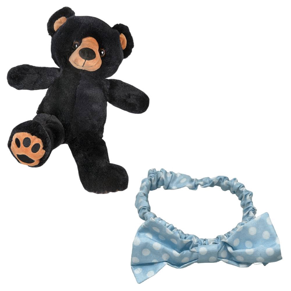 Benjamin Black Bear 16 inch Plush Toy with with Blue Polka Dot Bow Tie ...