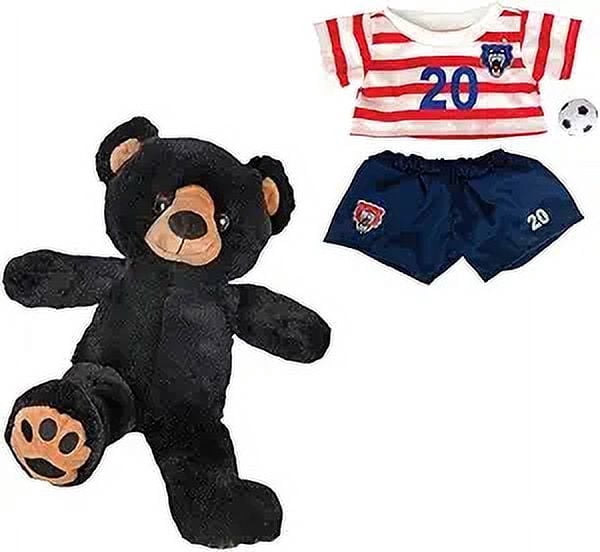 New Benjamin the Black Bear 16-inch Plush Toy in Red Soccer Uniform ...