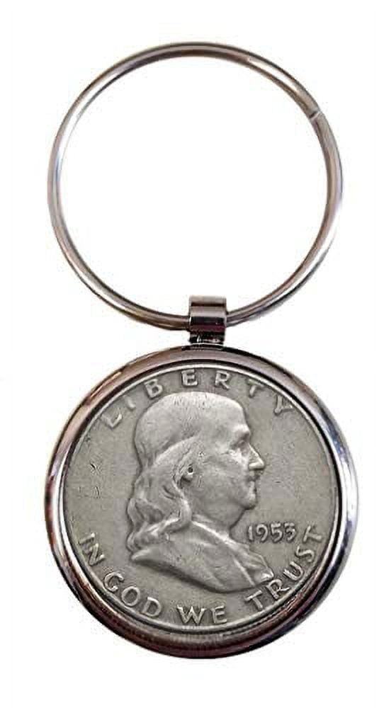 Benjamin Franklin Half Dollar Coin Key Chain Holder Ring - Walmart.com