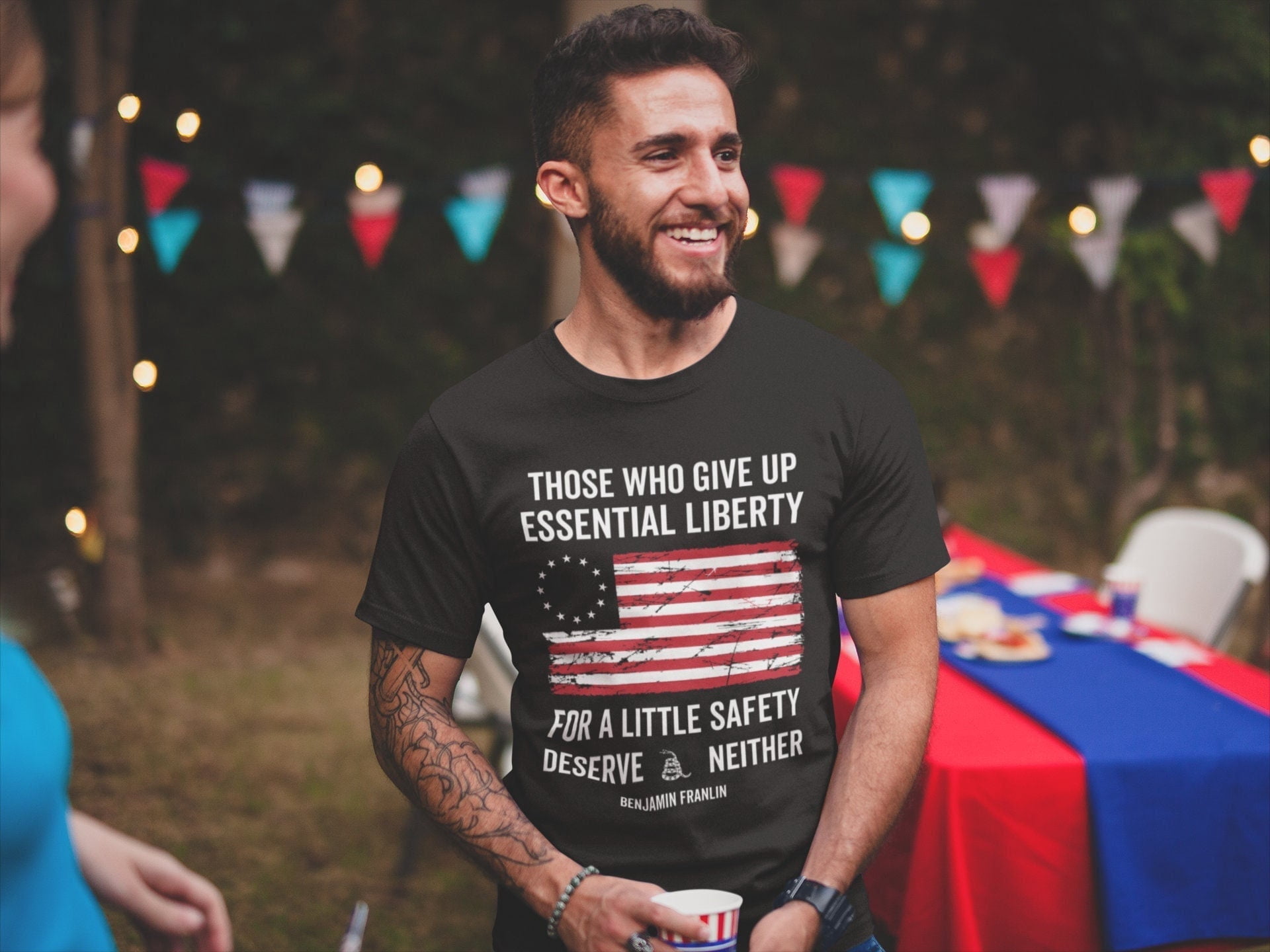 Benjamin Franklin Quote T-shirt – “Give Up Liberty for a Little Safety ...