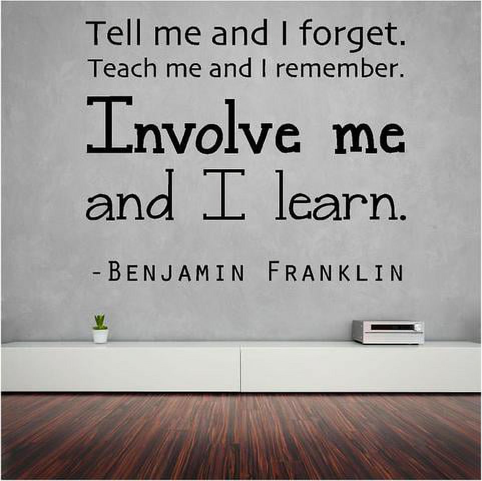 Benjamin Franklin Wall Lettering - "Tell me..Involve me and I learn ...