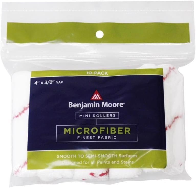 Benjamin Moore Microfiber 4 in. W X 3/8 in. Mini Roller 10 pk - Walmart.com