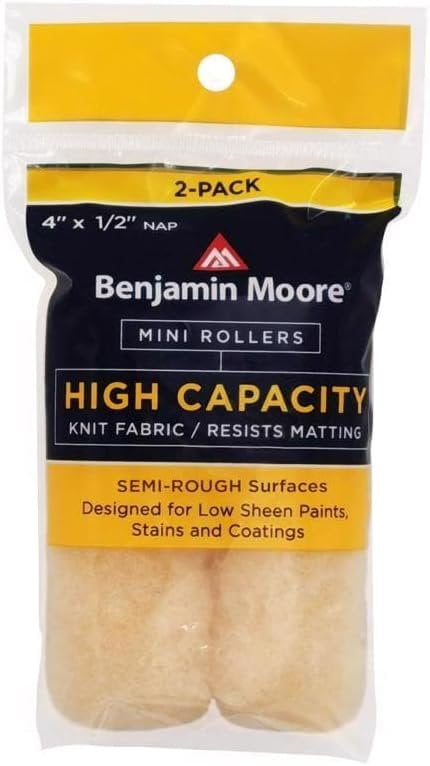 Benjamin Moore Wool 4 in. W X 1/2 in. Mini Roller 2 pk - Walmart.com
