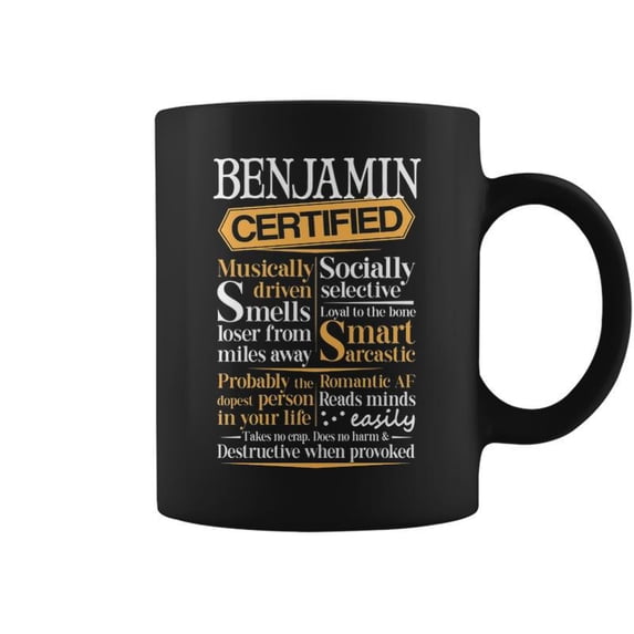 Benjamin Name Gift Certified Benjamin Coffee Mugs - Walmart.com