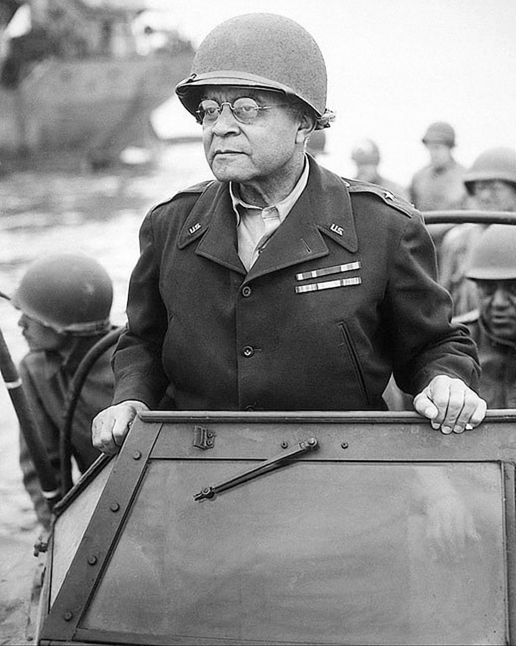 Benjamin O. Davis with Signal Corps Crew - 12x18 Inch Laminated ...