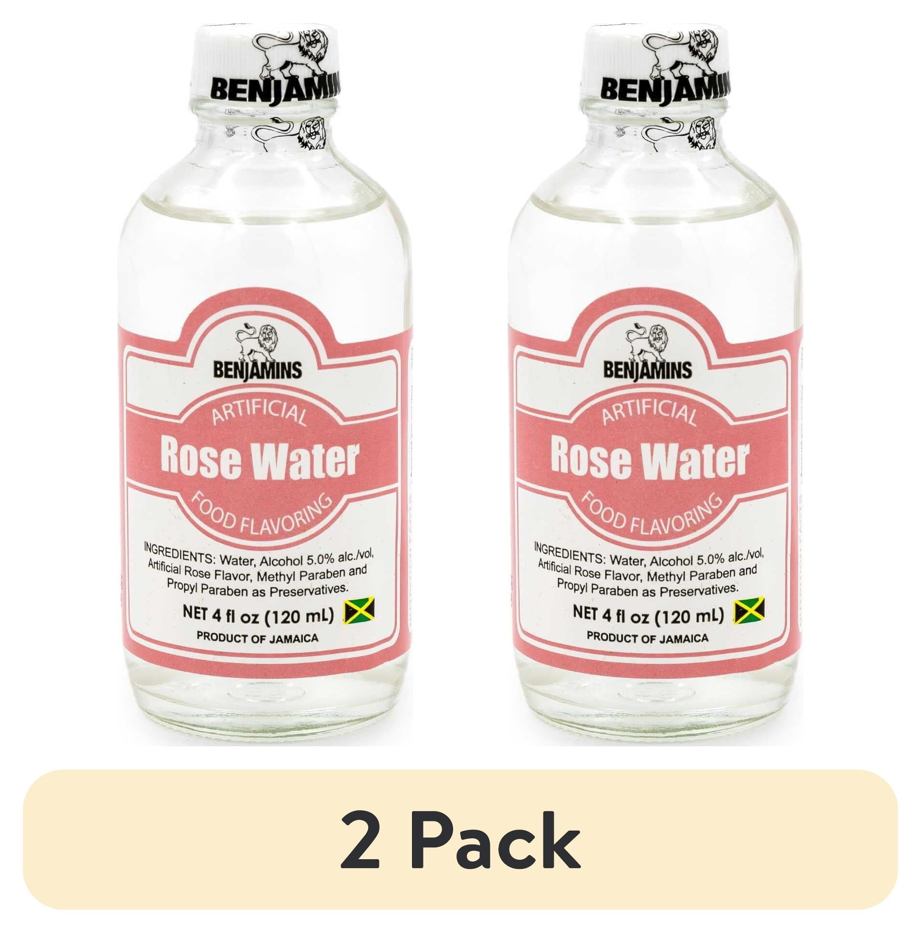 (2 pack) Benjamins Artificial Rose Water Food Flavoring, 4 Fl Oz ...