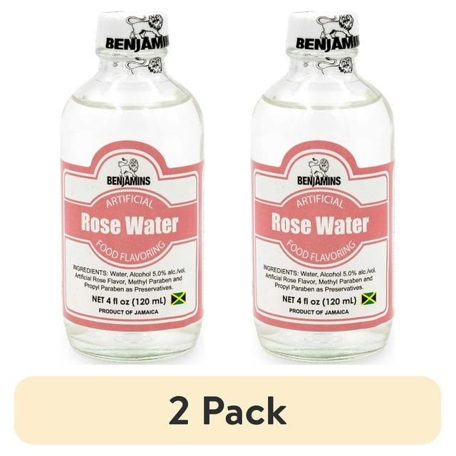 (2 pack) Benjamins Artificial Rose Water Food Flavoring, 4 Fl Oz ...