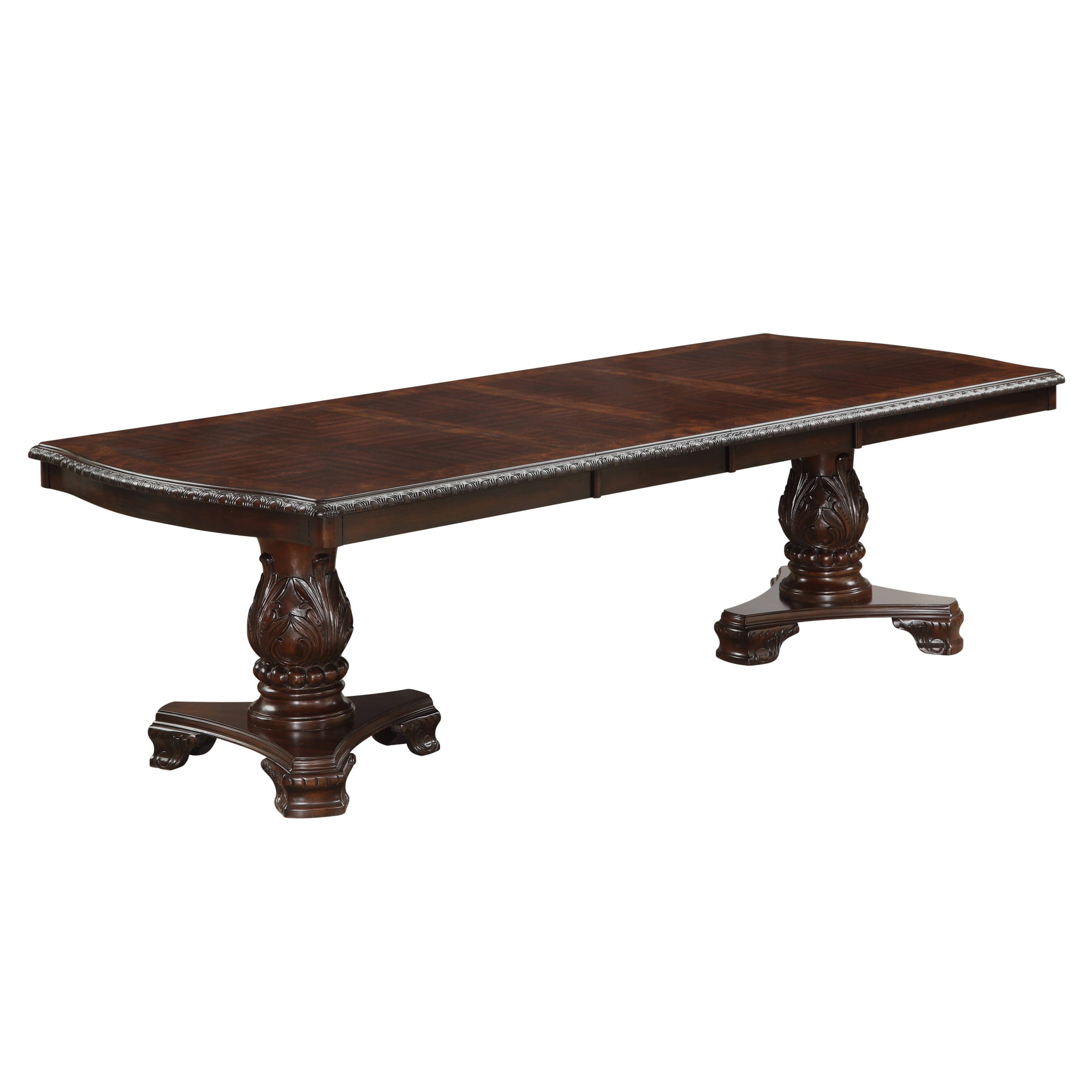 Cary 108 Inch Dining Table, Rectangular, Classical Wood Details, Dark ...