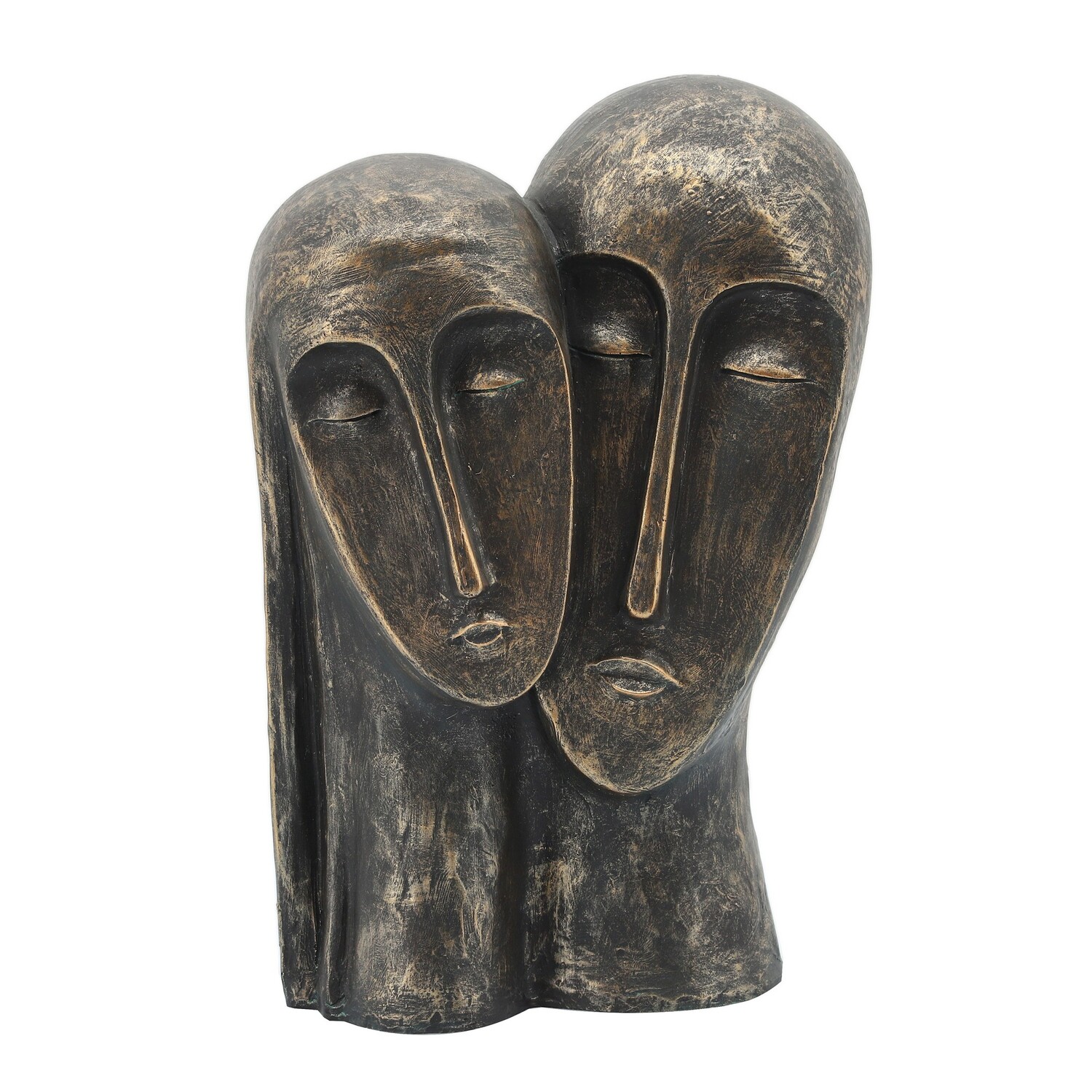 Benjara 11 Inches Rustic Style 2 Heads Resin Sculpture, Bronze - Walmart.com