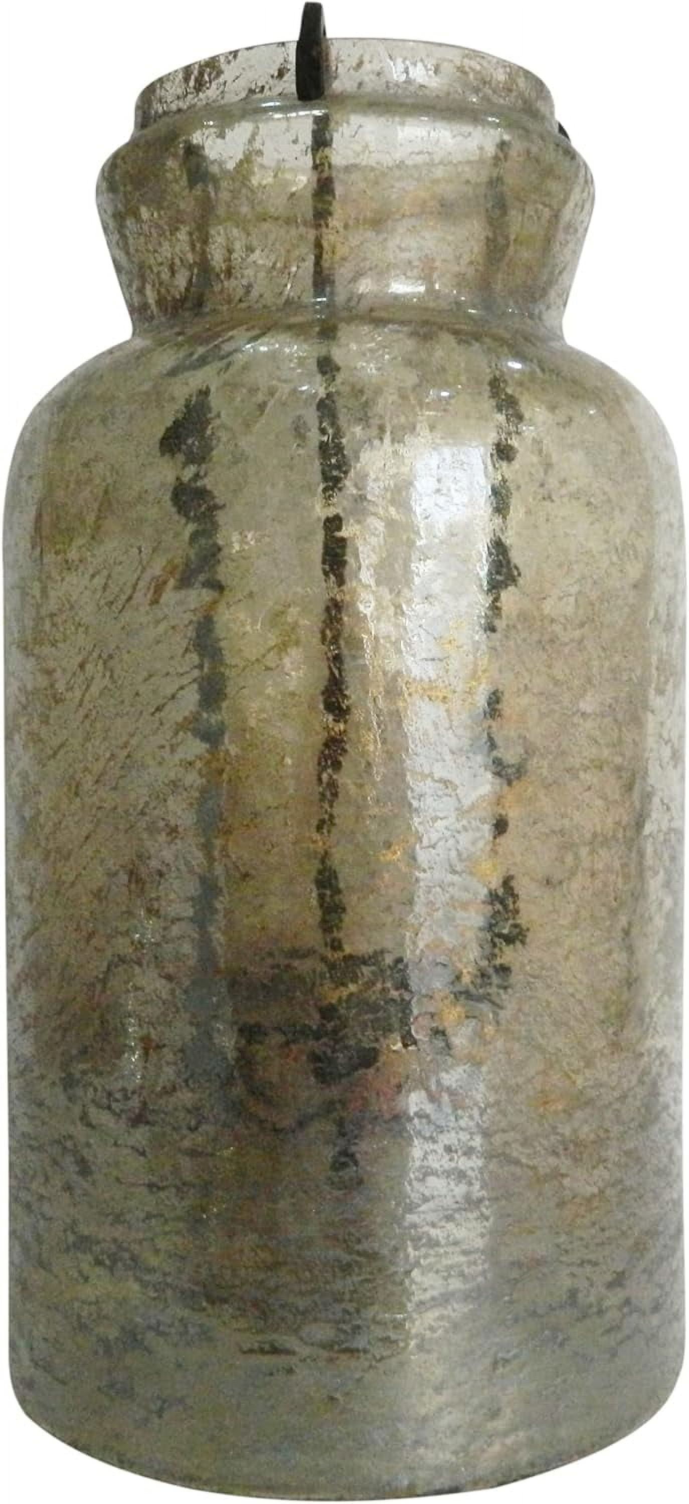 Benjara 15 Inch Classic Candle Holder, Rustic Glass Jar, Farmhouse ...