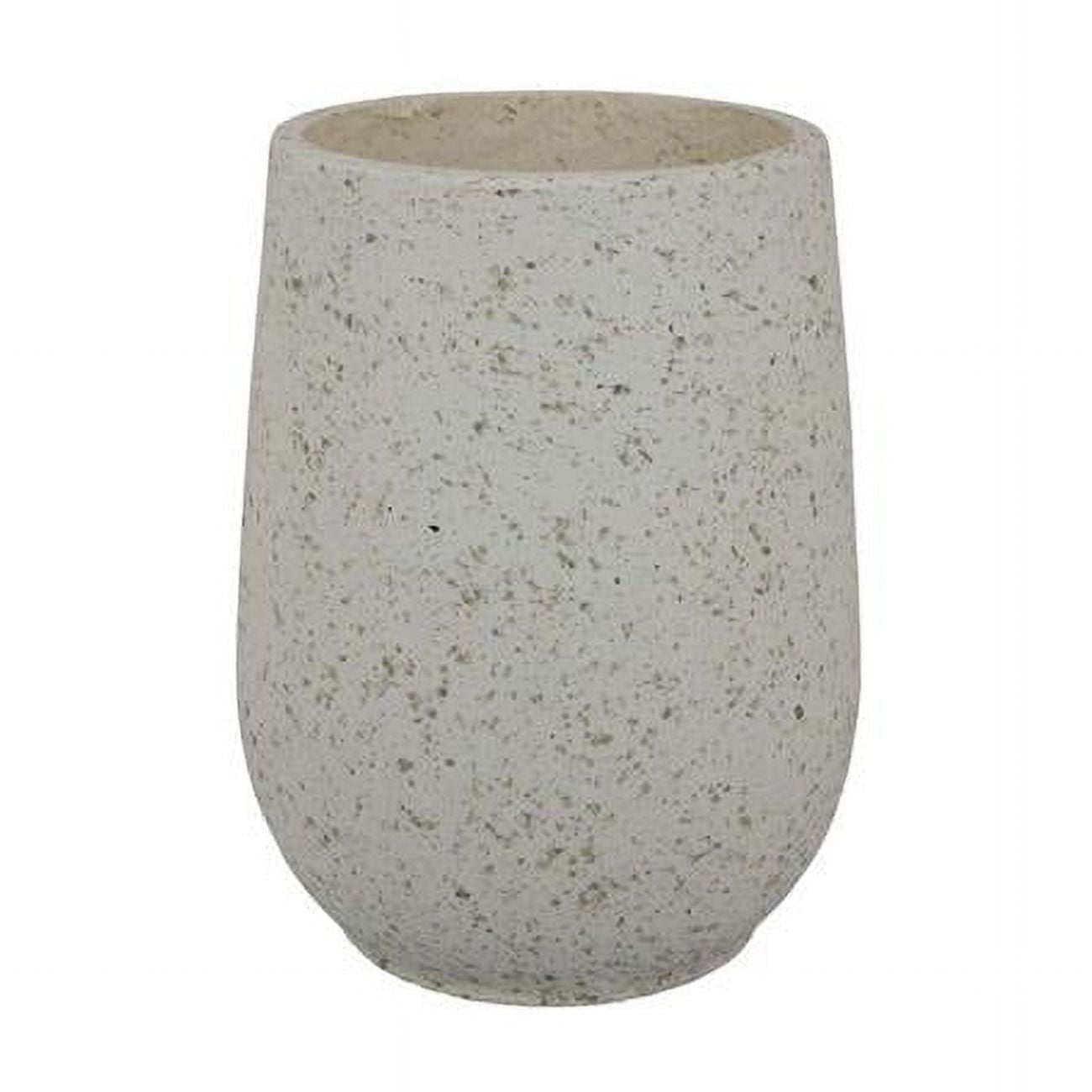 Kine 16 Inch Planter, Small Urn Shape, Stained White Resin, Outdoor ...